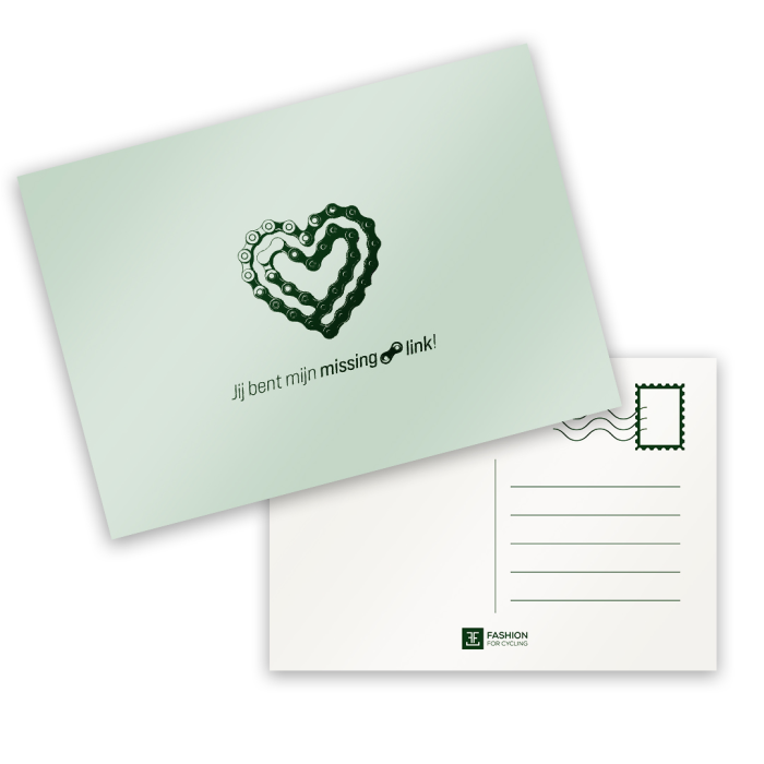 POSTKAART MISSLING LINK - Fashion For Cycling